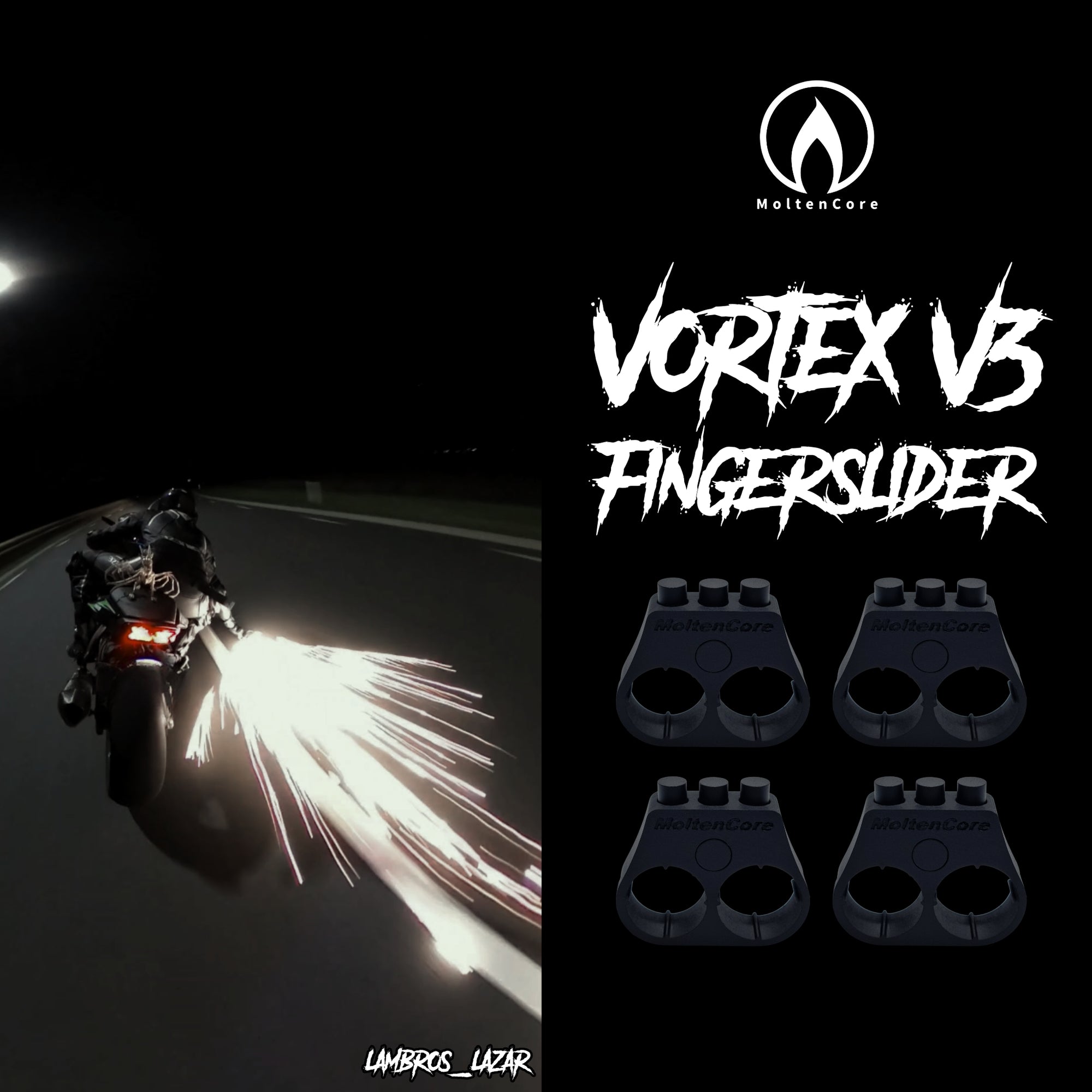 Vortex V3 Finger Sliders - Ignite the Streets with Sparks