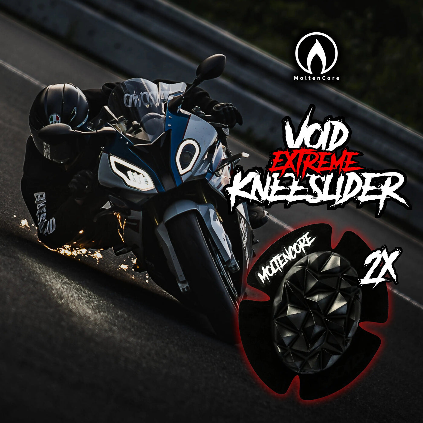 Void Knee Sliders: Maximum spark production with premium ferrocerium.