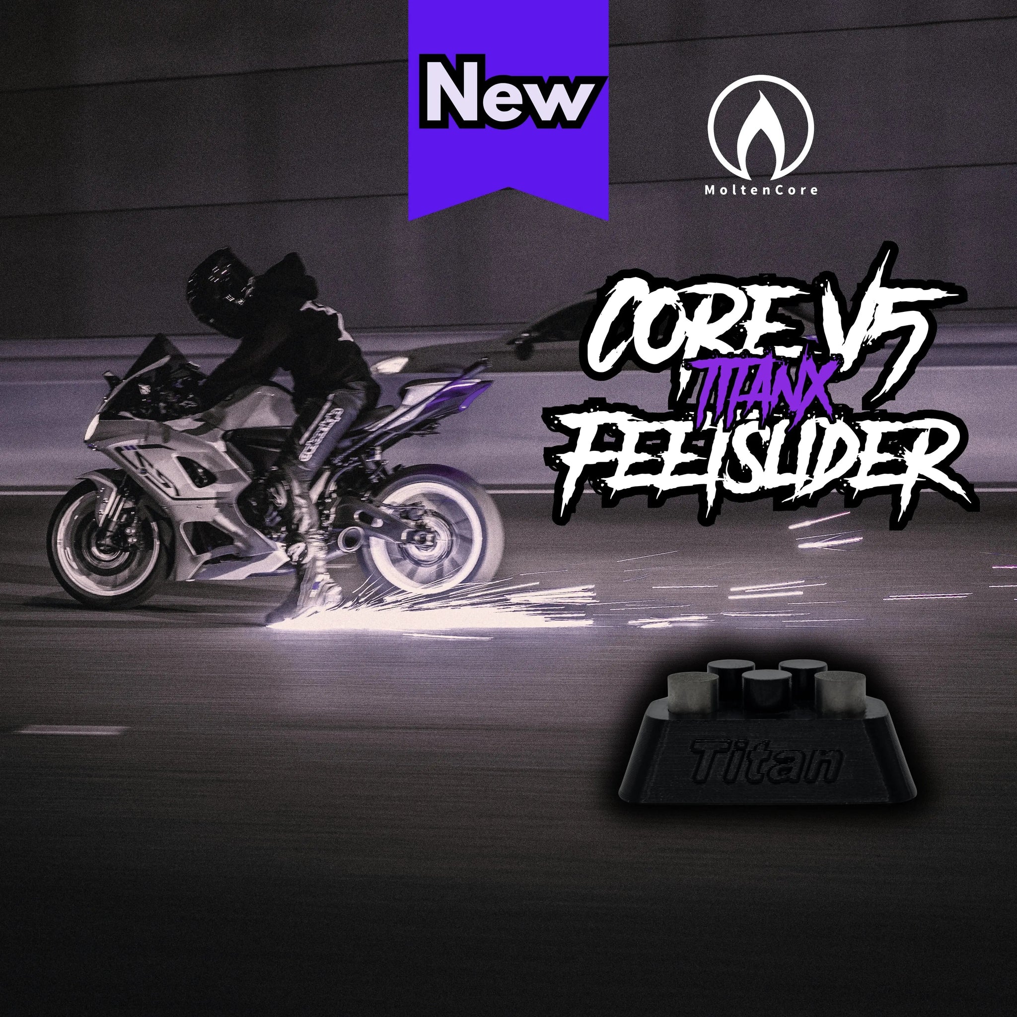 CoreV5 Obsidian Foot Sliders - Intense Sparks and Durability