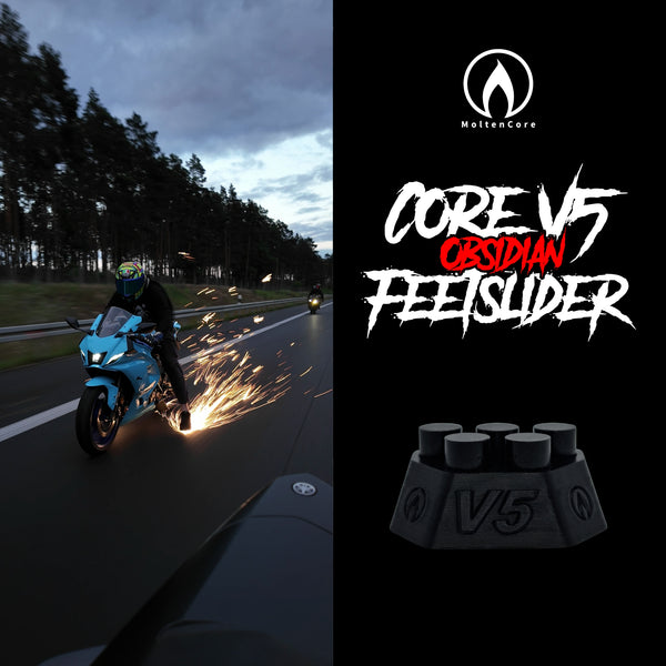 CoreV5 Obsidian Foot Sliders - Intense Sparks and Durability