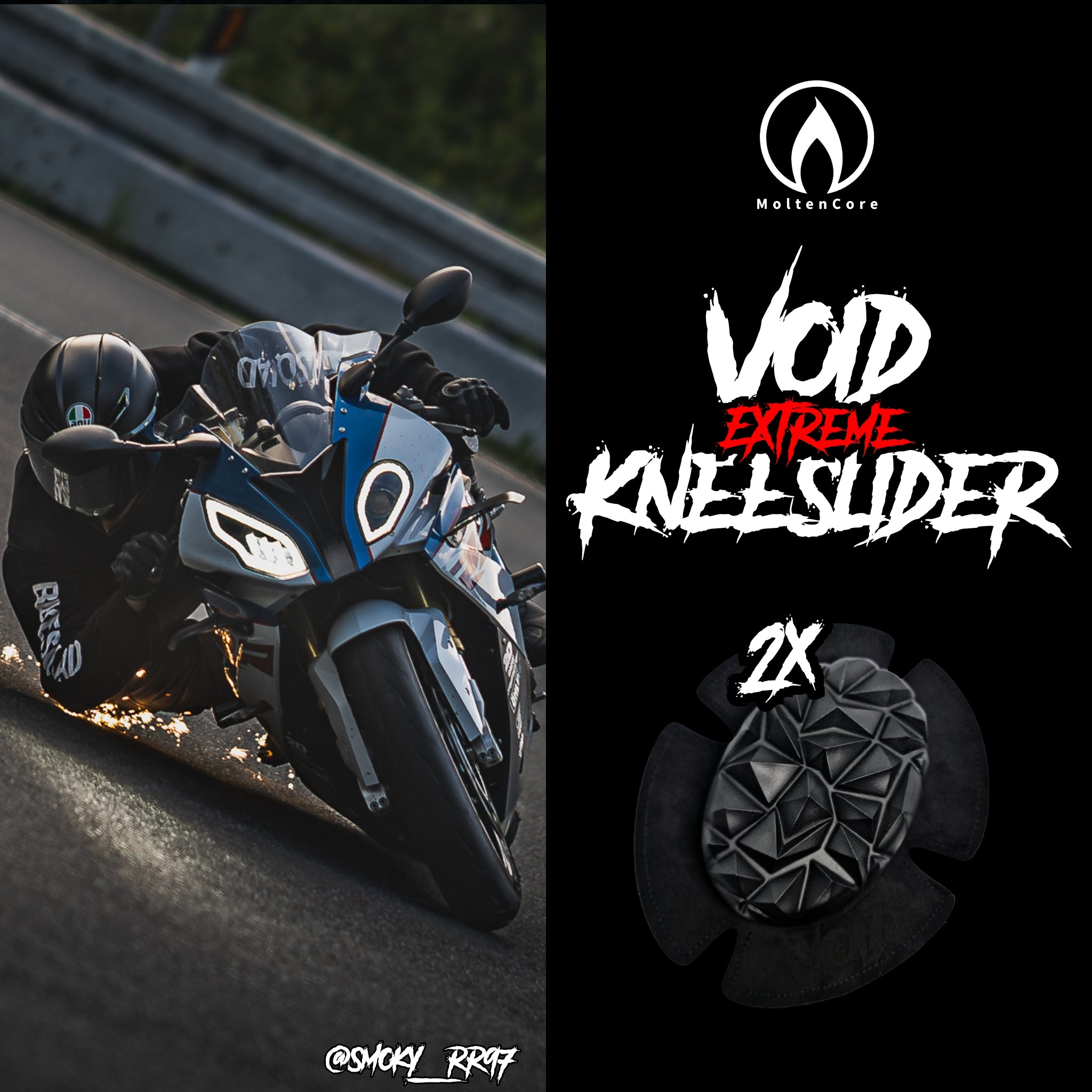 Void Knee Sliders: Maximum spark production with premium ferrocerium.